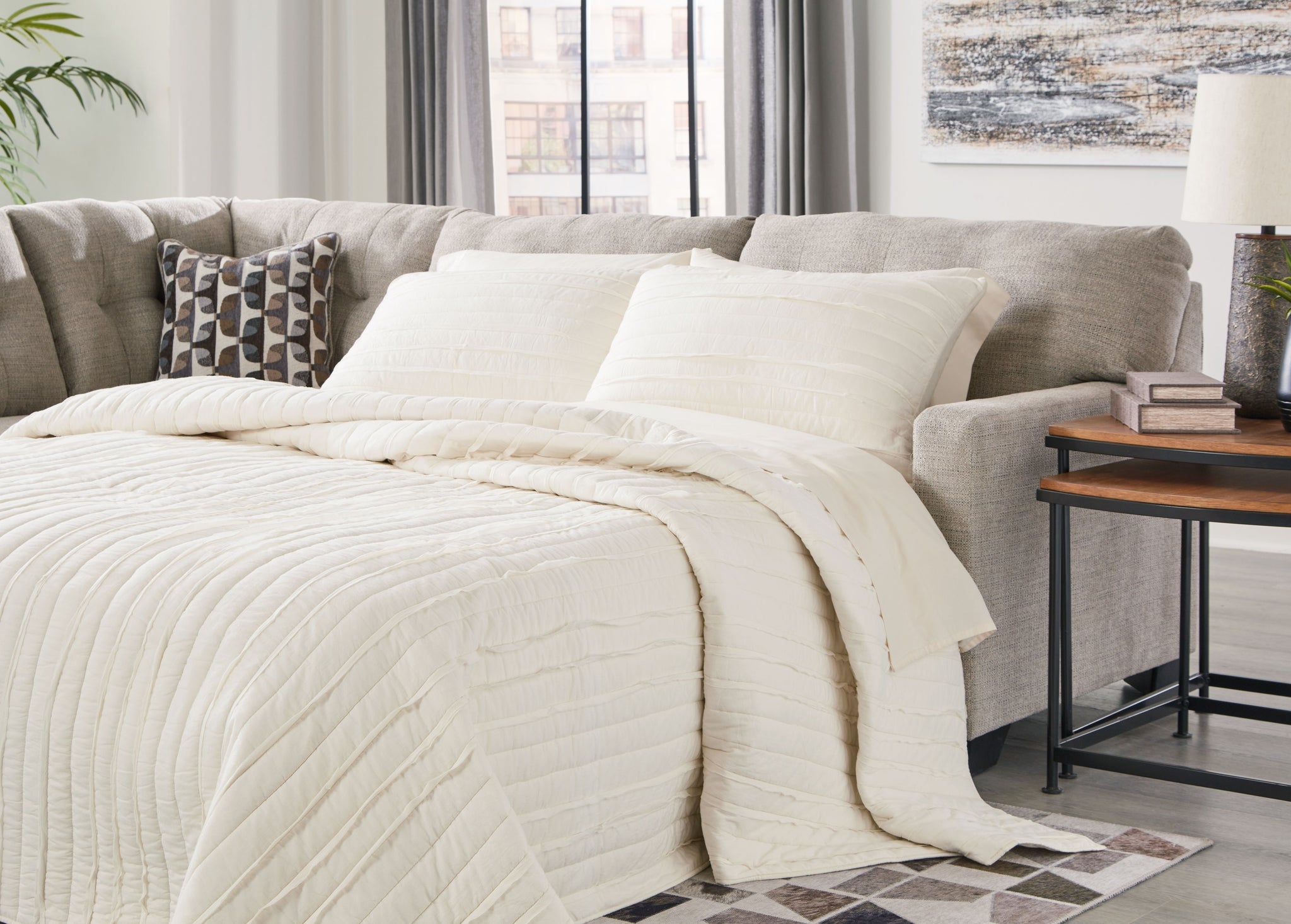 Mahoney - Pebble - Raf Full Sofa Sleeper – Mega Furniture USA