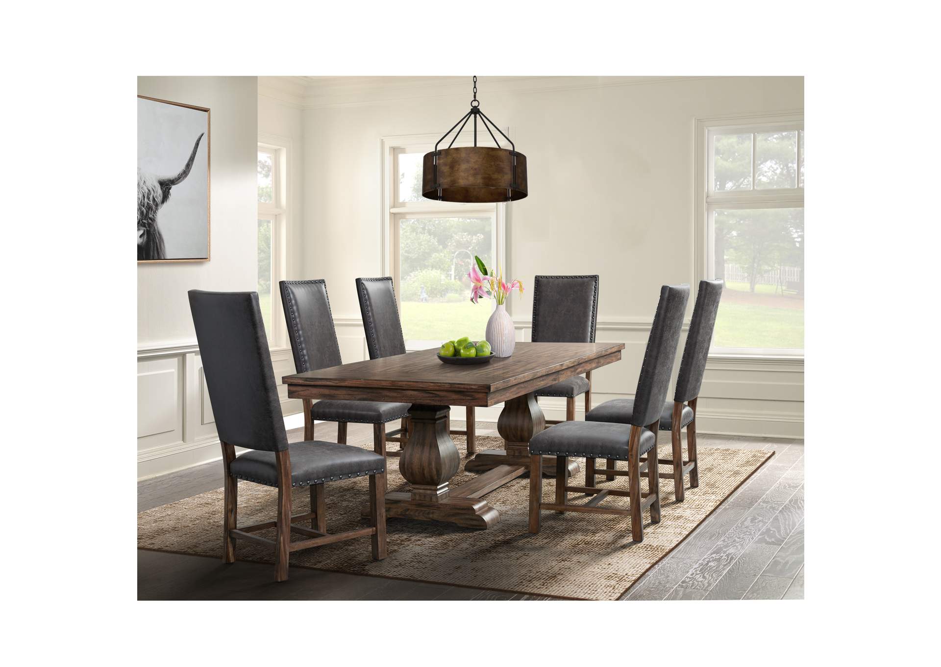 Gramercy 7 Piece Dining Set - Table And Six Tall Back Chairs MEGA ELEM ...